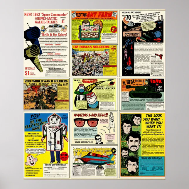 Vintage Comic Ads Poster | Zazzle
