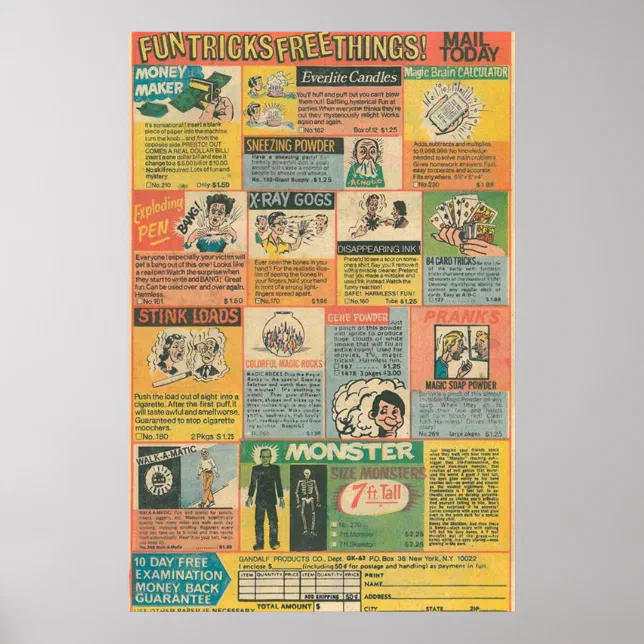 Vintage Comic Book AdvertisementsAds Poster | Zazzle