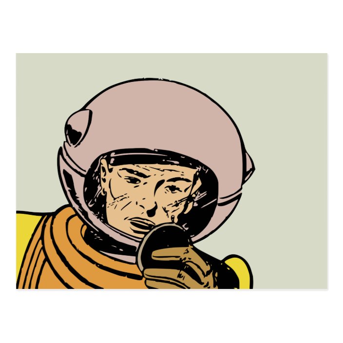 Vintage Comic Book Astronaut Hero Postcard | Zazzle.com