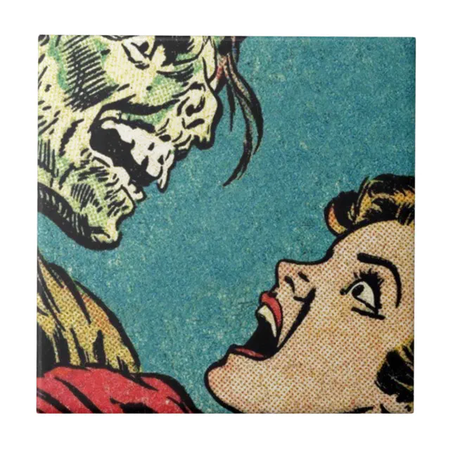 vintage comic book villan tile | Zazzle