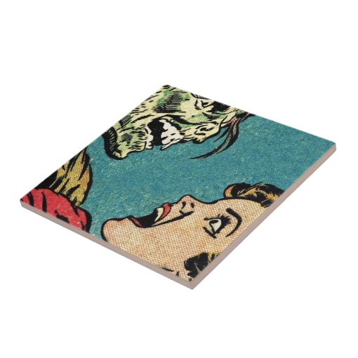 vintage comic book villan tile | Zazzle