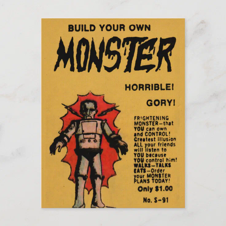 Vintage Comic Mail Order Monster Advertisement Postcard | Zazzle