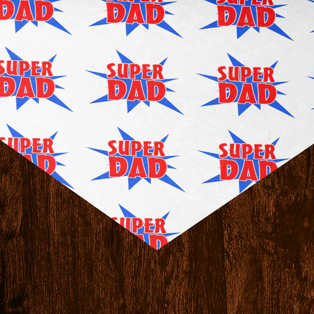 Vintage Comic Super Dad Father's Day Tissue Paper | Zazzle