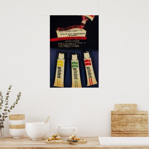 Vintage communist 1970 Toothpaste ad, GELODENT Poster | Zazzle