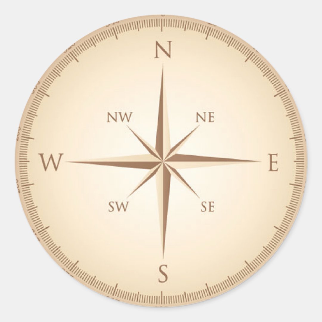 Vintage compass classic round sticker | Zazzle