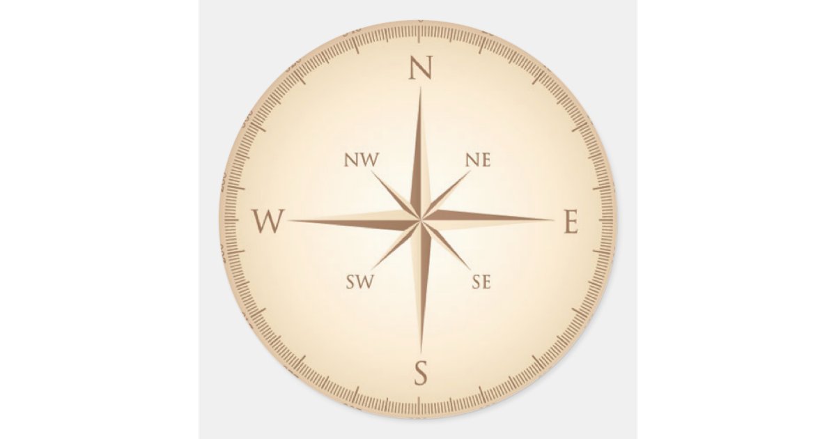 Vintage compass classic round sticker | Zazzle