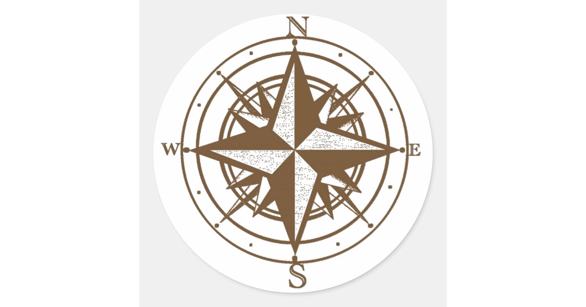 Vintage Compass Classic Round Sticker | Zazzle