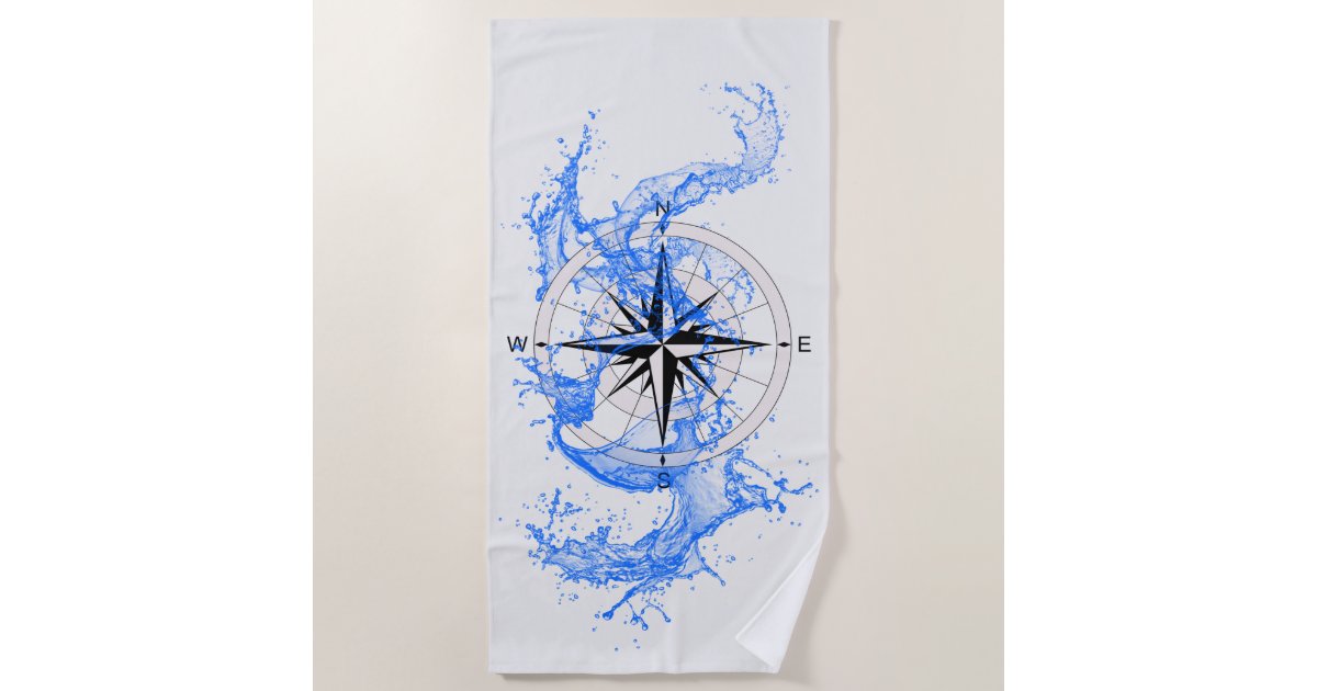 Vintage Compass Rose Beach Towel | Zazzle