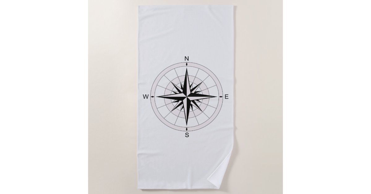 Vintage Compass Rose Beach Towel | Zazzle