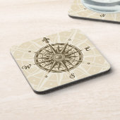 Vintage Compass Rose Drink Coaster | Zazzle