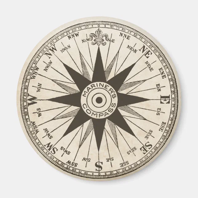 Vintage Compass Rose Magnet | Zazzle