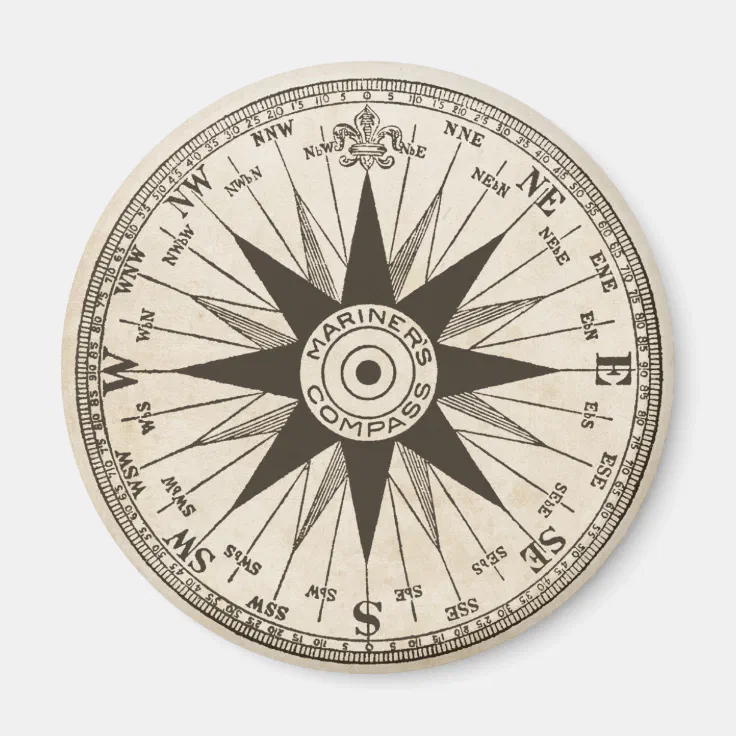 Vintage Compass Rose Magnet | Zazzle