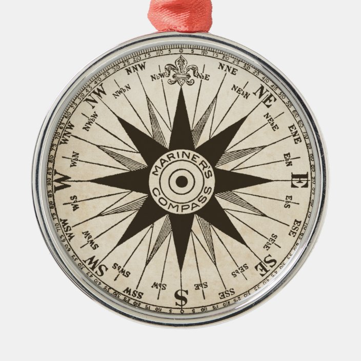 Vintage Compass Rose Metal Ornament | Zazzle.com