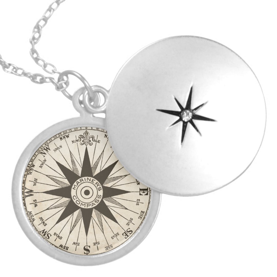 Vintage Compass Rose Necklace | Zazzle