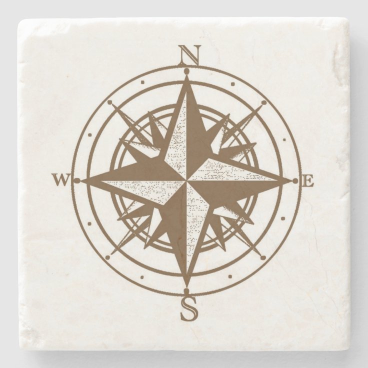 Vintage Compass Stone Coaster | Zazzle