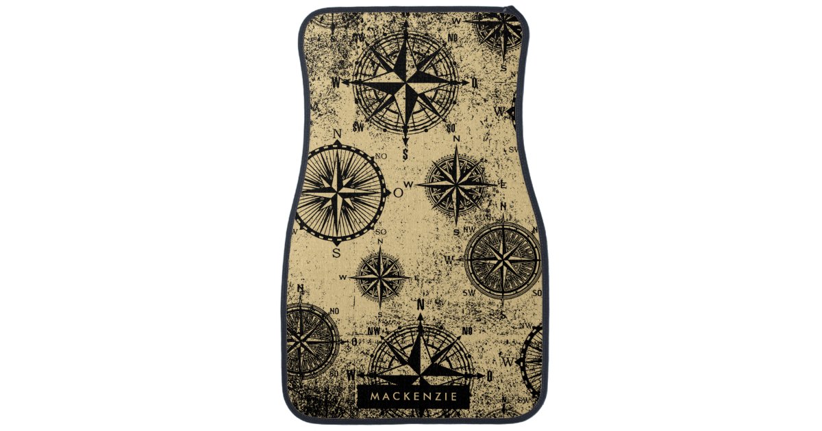 Vintage Compass Symbols Car Floor Mat | Zazzle