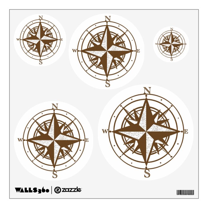 Vintage Compass Wall Sticker | Zazzle.com