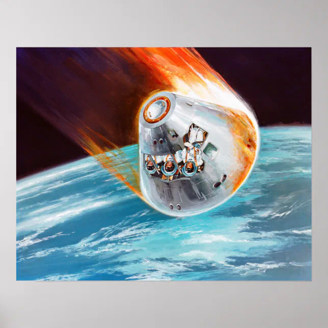 Vintage Concept Depicting Apollo Command Module Poster | Zazzle