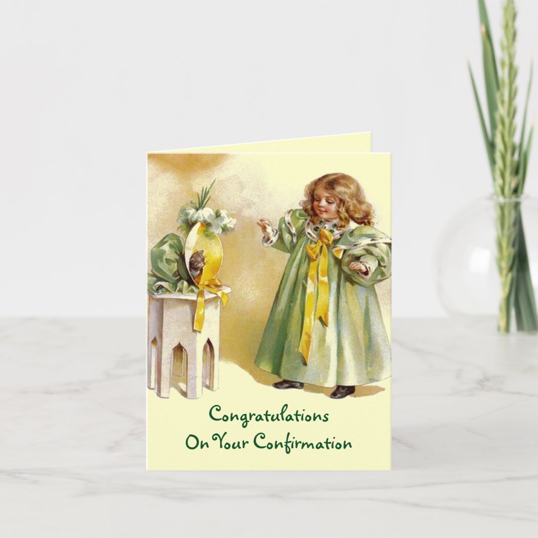 Vintage Confirmation Congratulations Sm Note Card | Zazzle