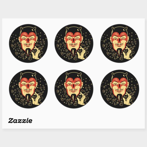 Vintage Conjuring Devil Halloween Sticker | Zazzle