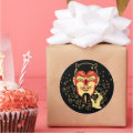 Vintage Conjuring Devil Halloween Sticker | Zazzle