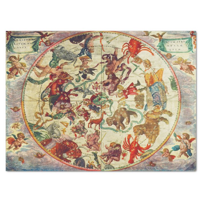 Vintage Constellation Tissue or Decoupage Paper | Zazzle.com