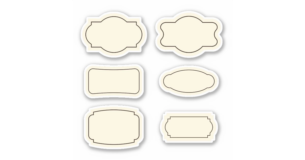 Vintage contour food sticker labels | Zazzle