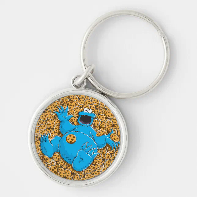 Vintage Cookie Monster and Cookies Keychain | Zazzle