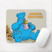Vintage Cookie Monster Eating Cookies Mouse Pad | Zazzle