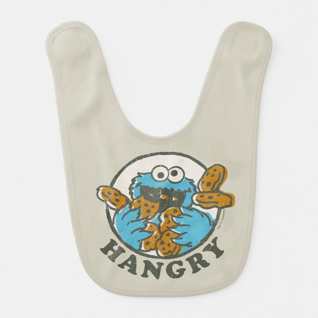 Vintage Cookie Monster | Hangry Baby Bib | Zazzle