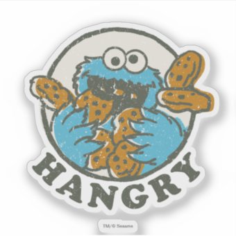 Vintage Cookie Monster | Hangry Sticker | Zazzle