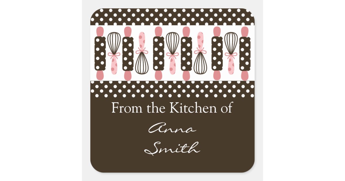 Vintage Cooking Utensils Kitchen Label | Zazzle
