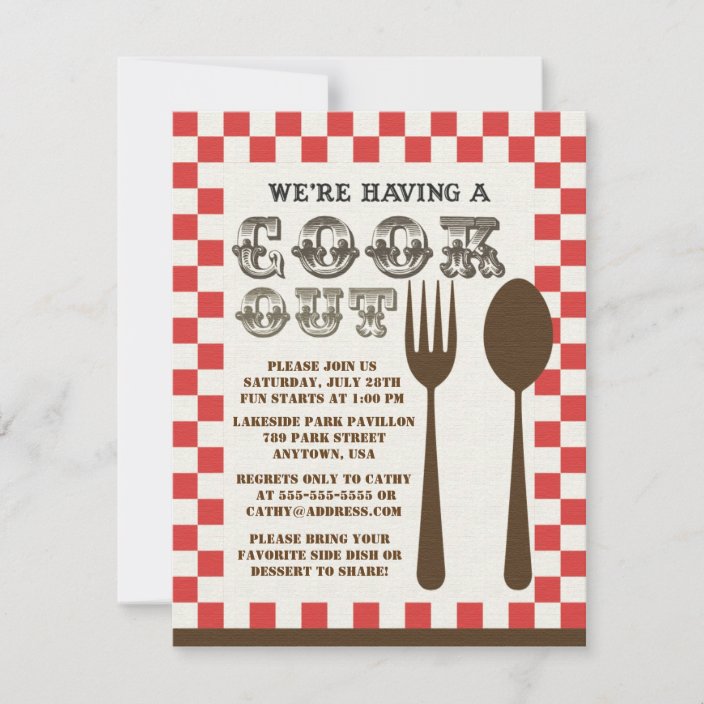 Vintage Cookout Style Invitation | Zazzle.com