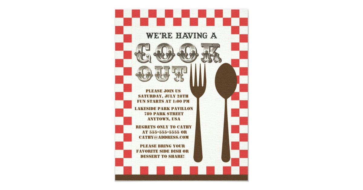 Vintage Cookout Style Invitation | Zazzle.com