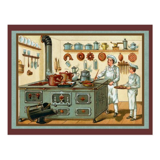 Vintage Cooks in the Kitchen Postcard | Zazzle.com