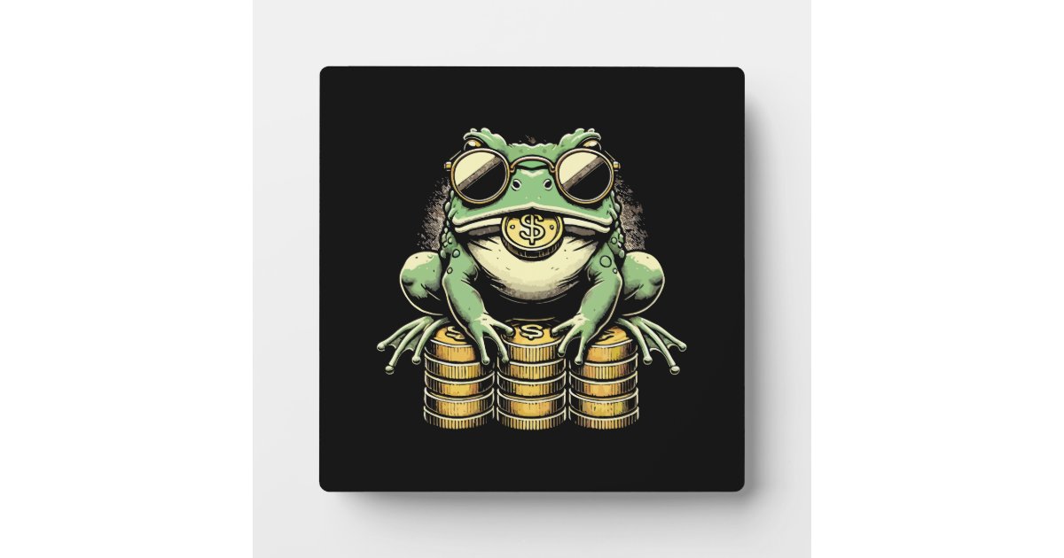 Vintage, Cool Money Frog, Lucky Toad, Jin Chan Plaque | Zazzle