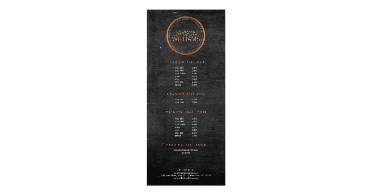 Vintage Copper Circle Rack Card | Zazzle