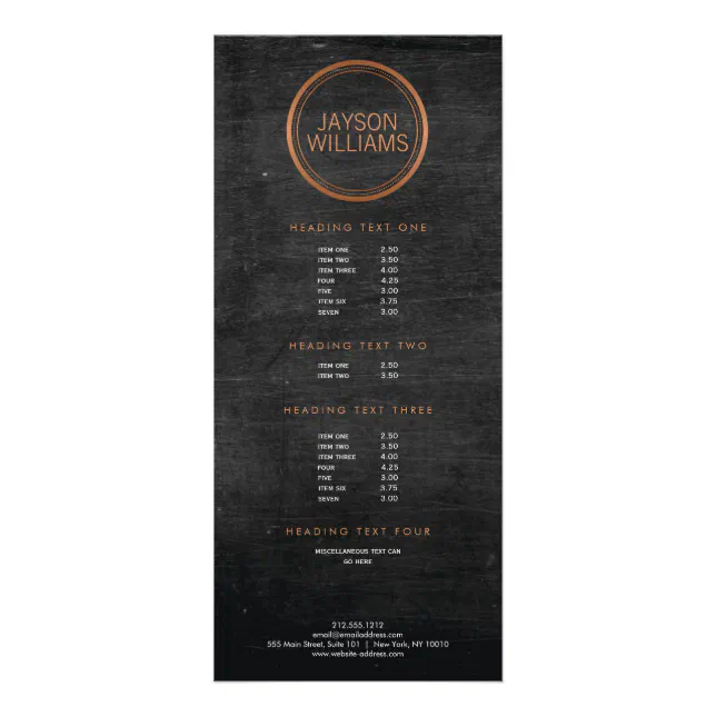 Vintage Copper Circle Rack Card | Zazzle