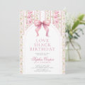 Vintage Coquette Pink Bow Love Shack Birthday Invitation | Zazzle