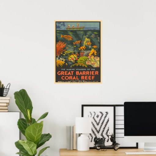 Vintage Coral Reef Travel Advertising Poster | Zazzle