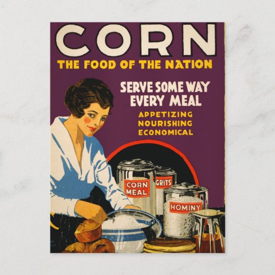 Vintage Corn Poster Postcard | Zazzle.com