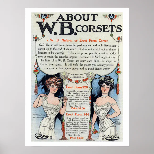 Vintage Corset Ad Print 4 Poster | Zazzle