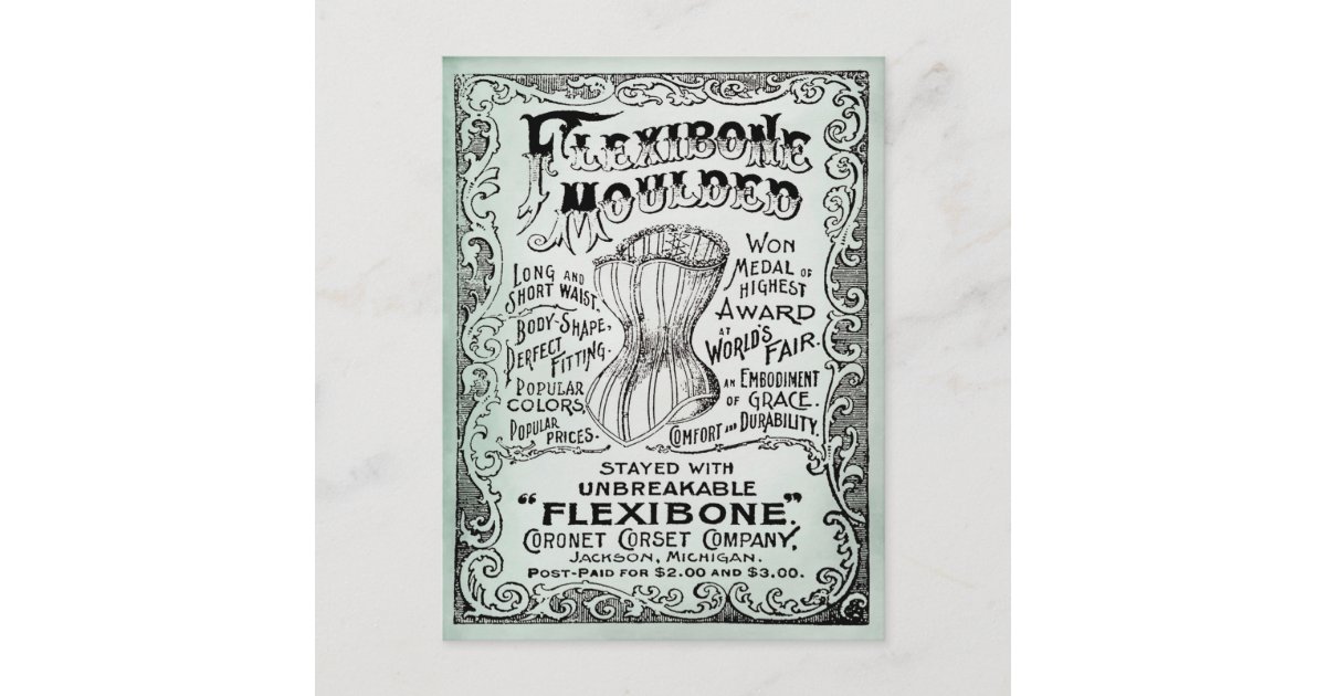 Vintage Corset Clothing Advertisement Postcard | Zazzle