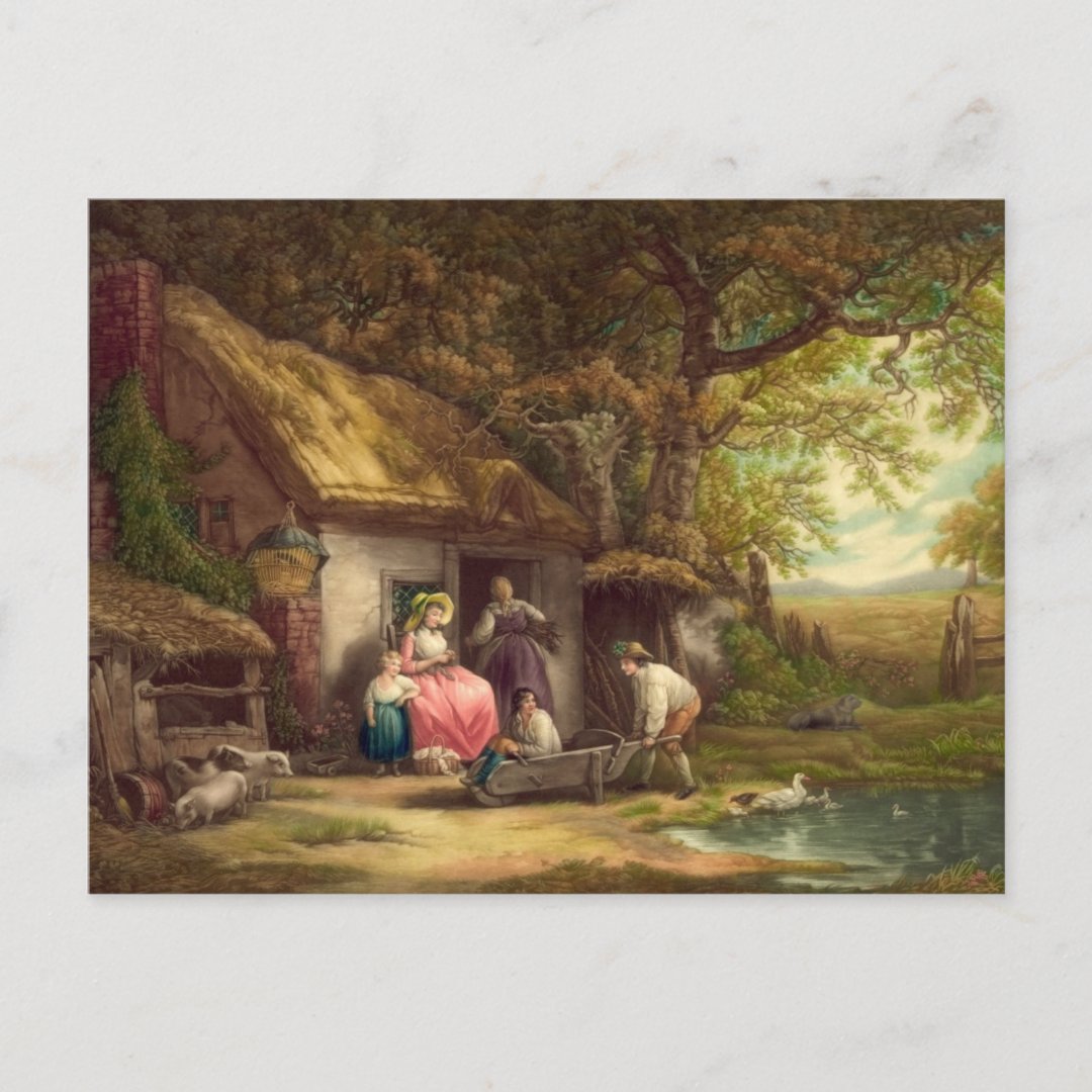 Vintage Cottage Postcard | Zazzle