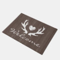 Vintage country chic rustic deer antler door mat | Zazzle