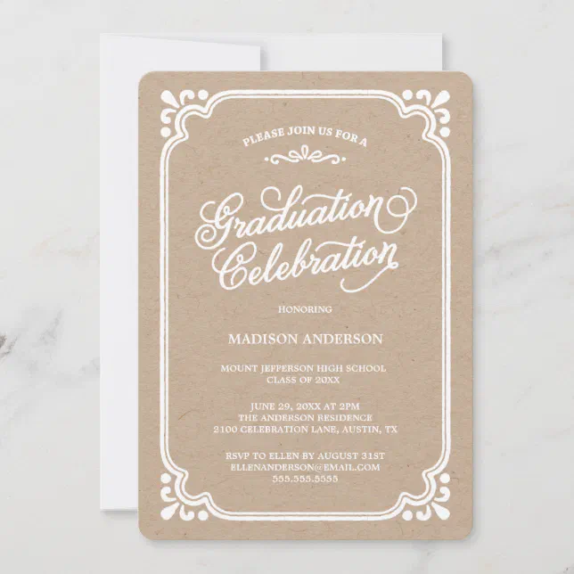 Vintage Country | Graduation Invitation | Zazzle