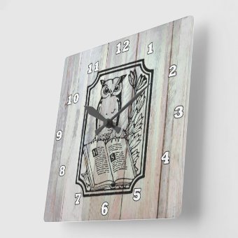 Vintage Country owl book lovers clock | Zazzle