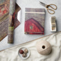 Vintage Country Rustic Old Red Texture Barn Wrapping Paper | Zazzle
