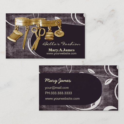vintage couture dressmaker business cards | Zazzle