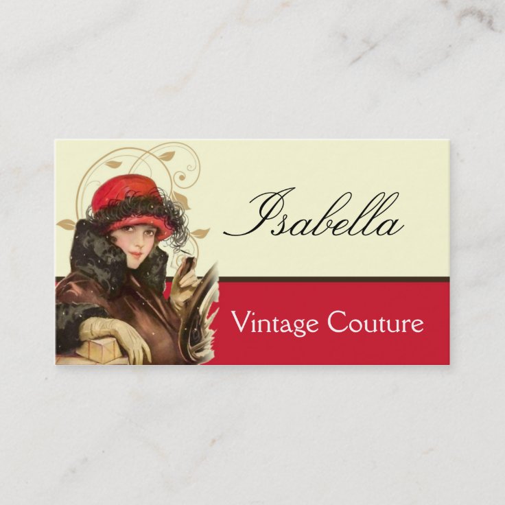 Vintage Couture Fashion Business Card | Zazzle